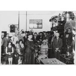 Edith Cowan at the Perth Mint cutting a ribbon for the pressing of a ...
