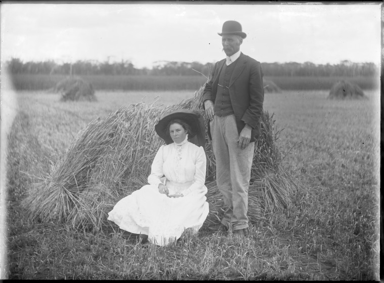 Tom Wilson with his fiancee Maud Fowler and her father Robert on the ...