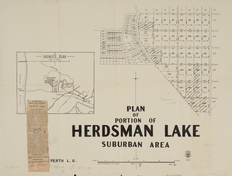Plan of portion of Herdsman Lake : - JPG 86.4 KB