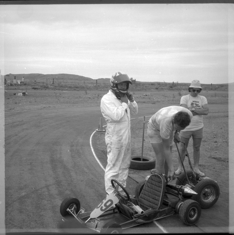 Rod Bowers adjusts his helmet in preparation during a recent Karratha ...