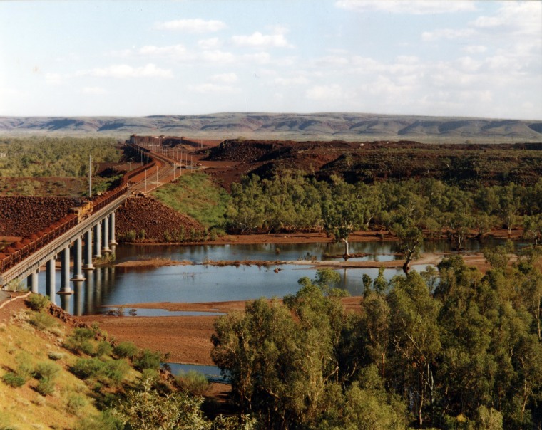 A record making train of iron ore with seven locomotives and 350 ore ...