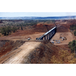 Construction of the Robe River Railway Bridge.