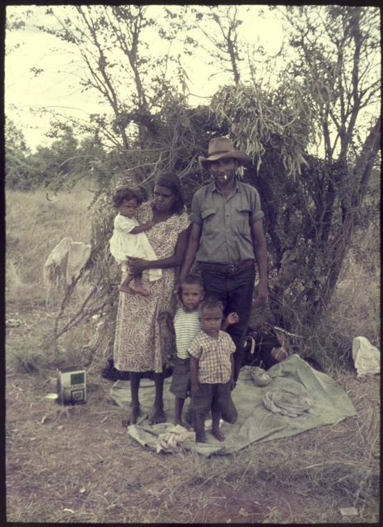 Aboriginal family in front of tree shelter, North-West Australia. - JPG ...