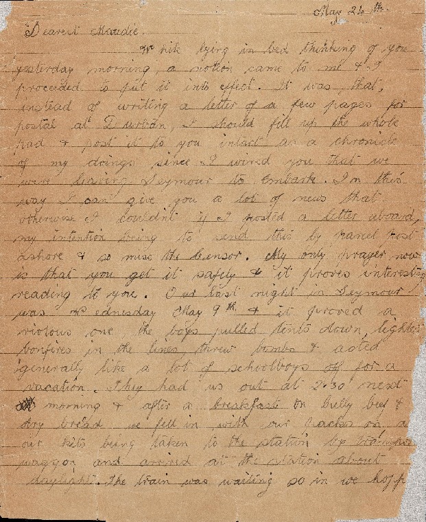 World War One letter pad written by Ernest Charles Bosustow to Louisa ...