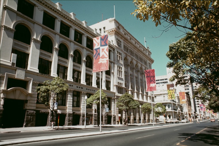 Bank of New South Wales and AMP buildings, St George's Terrace, Perth ...