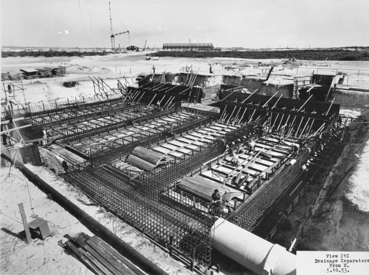 Copies of photographs of the construction of BP Refinery, Kwinana, 1953 ...