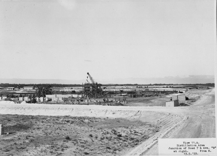Copies of photographs of the construction of BP Refinery, Kwinana, 1953 ...