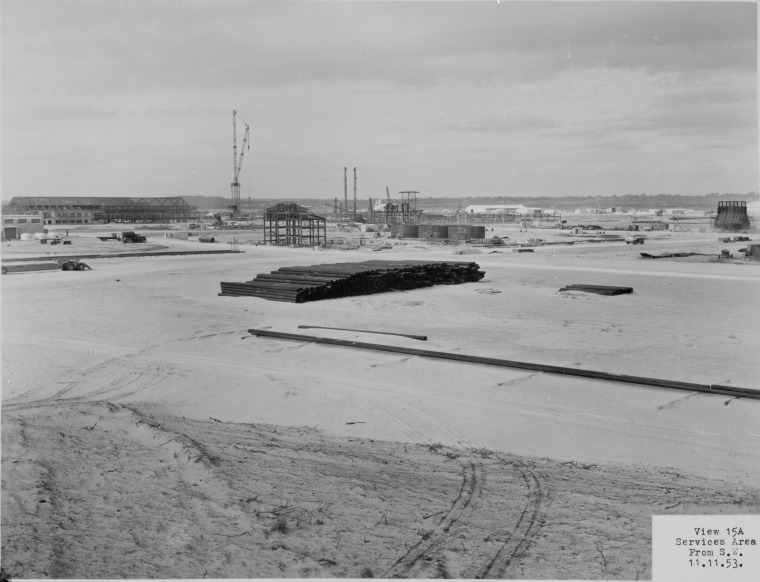 Copies of photographs of the construction of BP Refinery, Kwinana, 1953 ...
