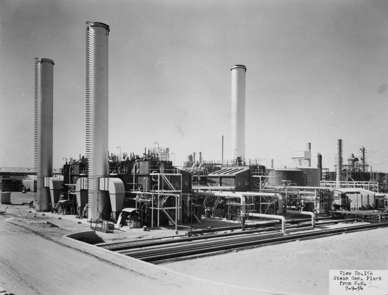Copies of photographs of the construction of BP Refinery, Kwinana, 1953 ...