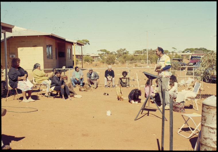 Aboriginal Christain pastor and evangelist Ron Williams preaching at ...