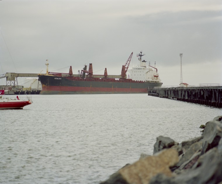 The cargo ship Hemlock carrying titanium dioxide for SCM Chemicals from ...