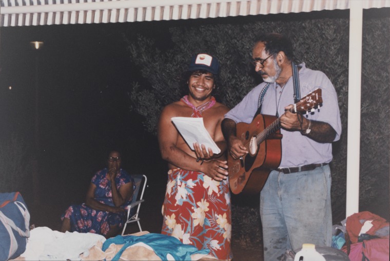 Aboriginal Australian pastor and evangelist Ron Williams with a young ...