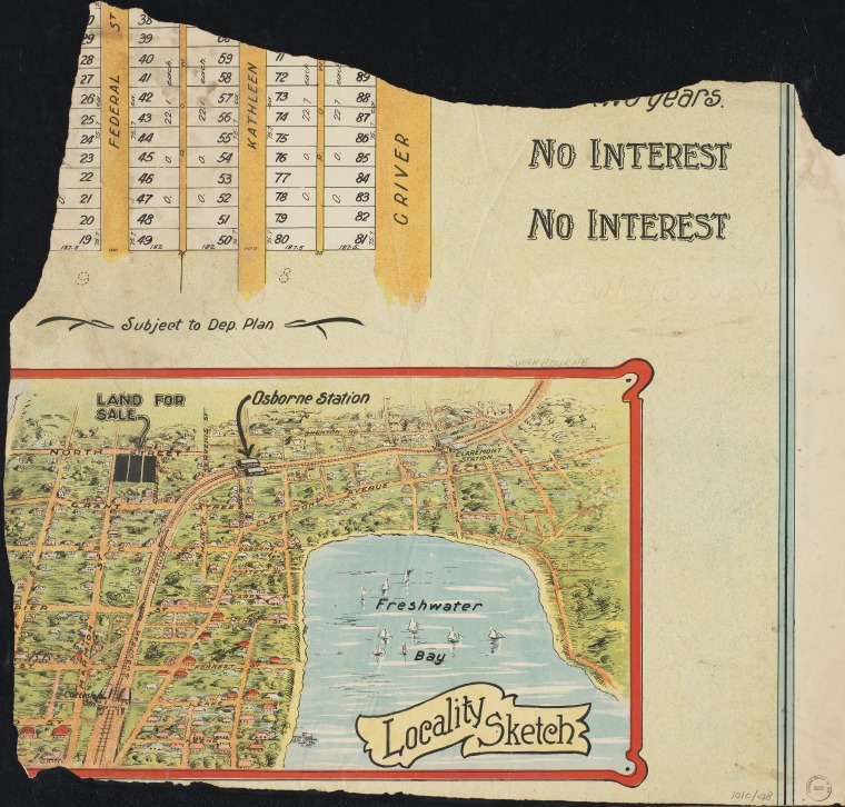 Sections of a Swanbourne real estate map. - JPG 206.1 KB