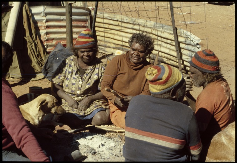 Aboriginal Christian pastor and evangelist Ron Williams sitting with a ...