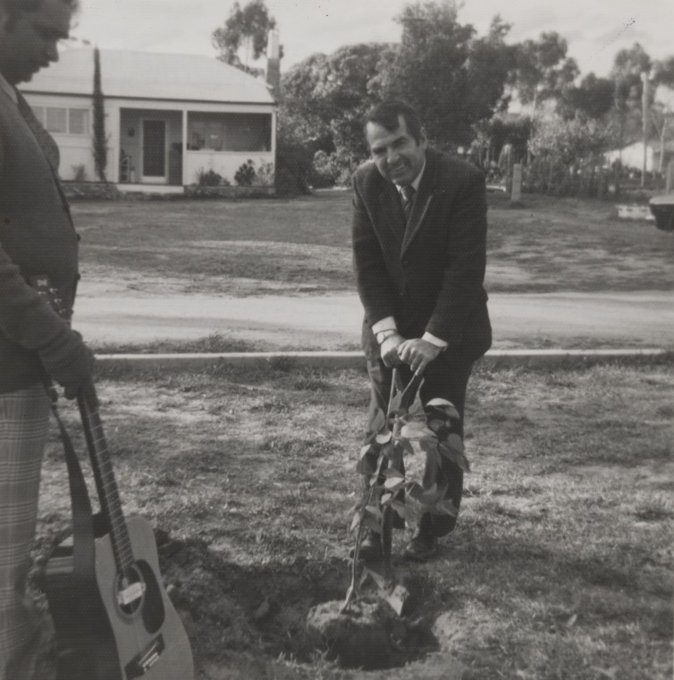 Planting a tree in memory of Colin Green at the Gnowangerup Bible ...