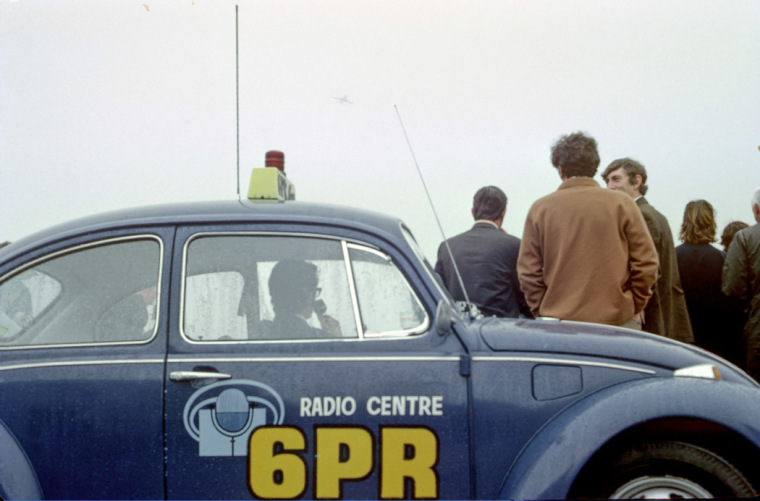 6PR crew Keith Wells, Tom Drewell (news editor), Garry Meadows ...