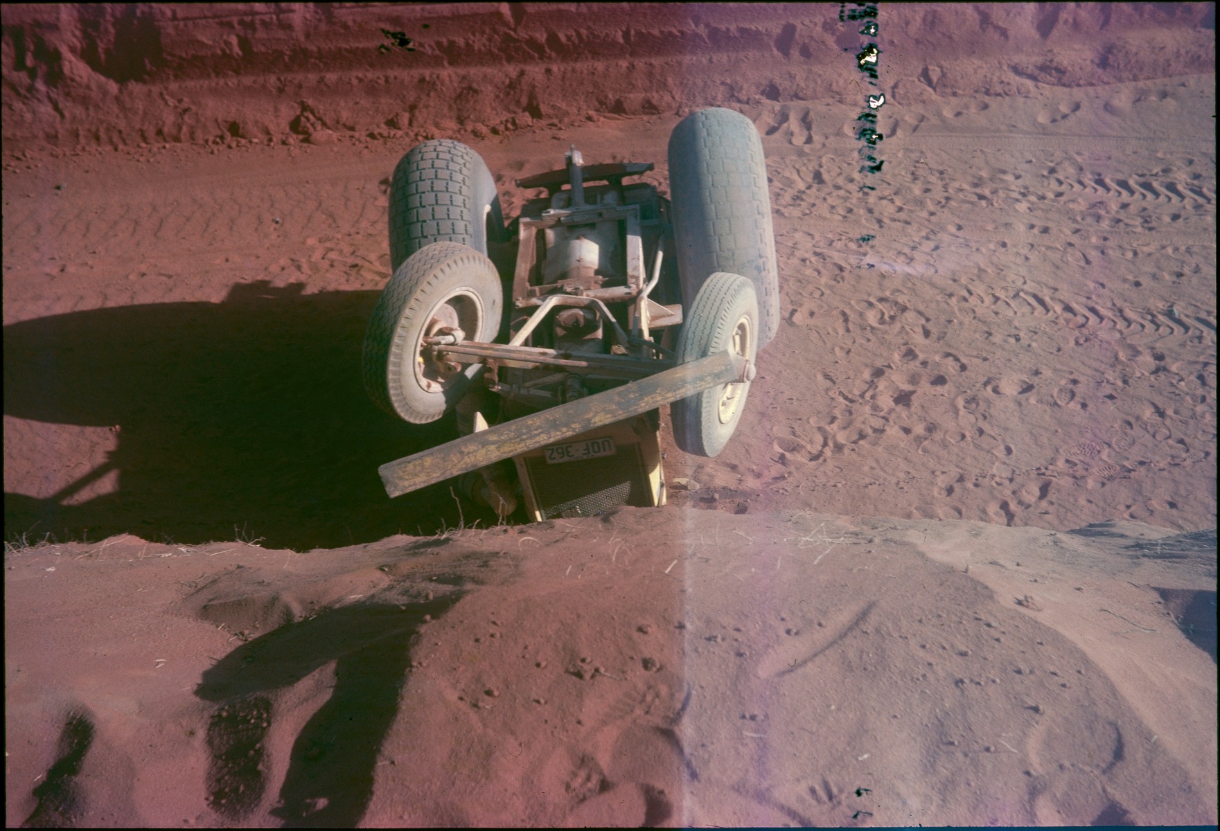 Overturned tractor duing roadworks on the Great Northern Highway on ...