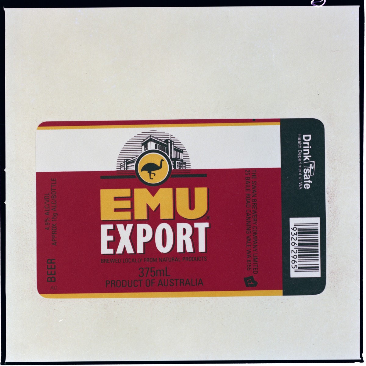 Photographs of Swan Brewery Company beer labels. - JPG 286.8 KB