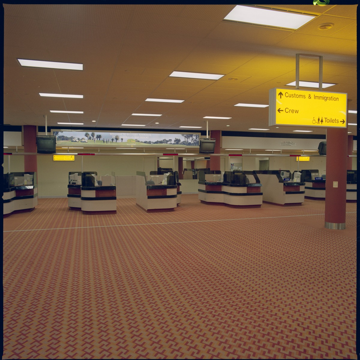 The Customs and Immigration arrival area at Perth International Airport ...