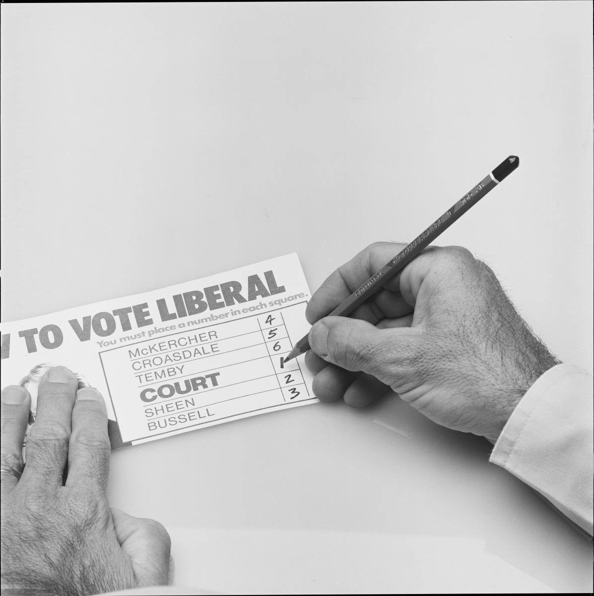 A Liberal Party of Australia how to vote card for the state seat of ...