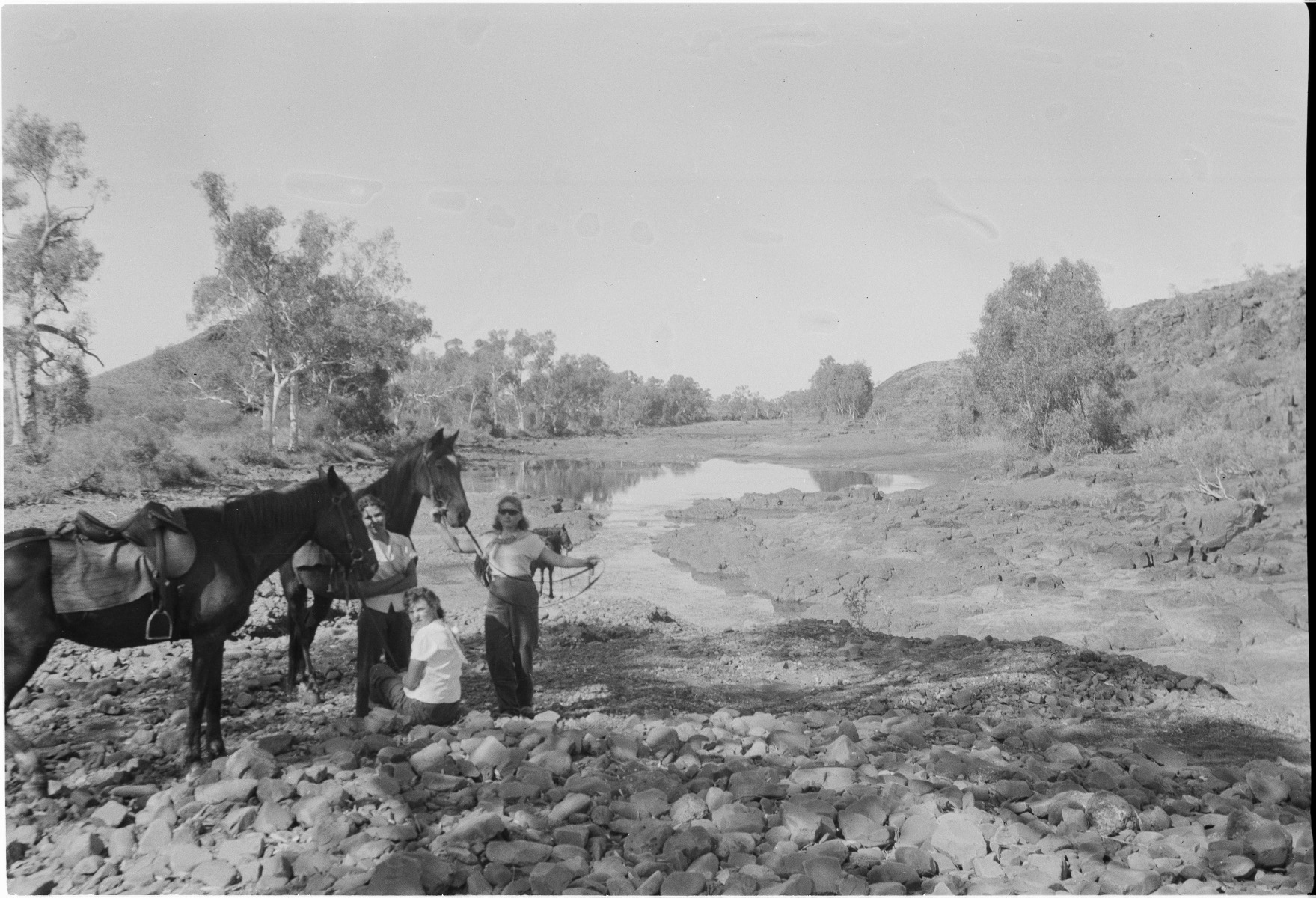 Ann Dorrington (right) and two other women Judy and Mary with horses at ...