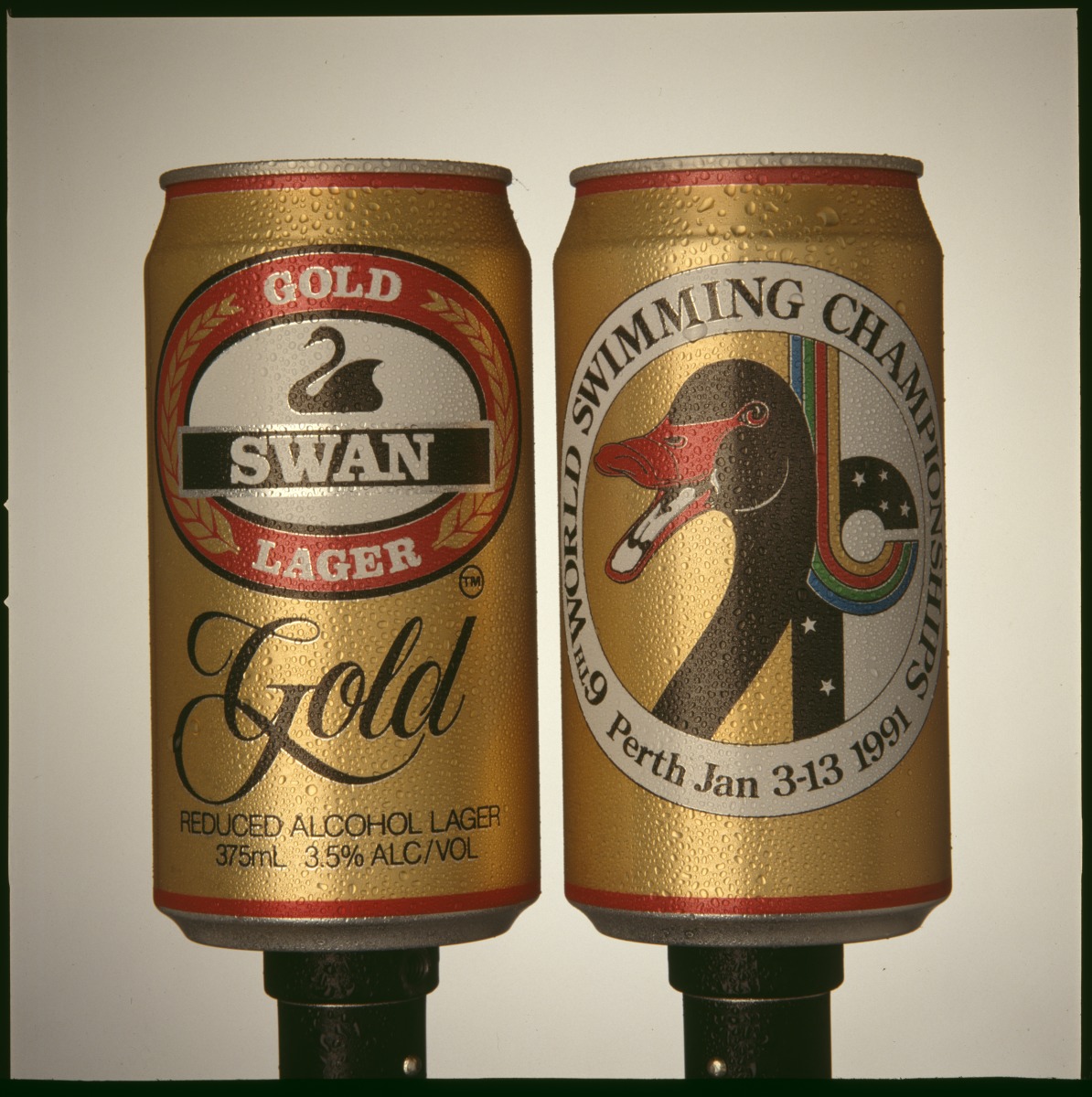 Swan Gold Lager can with label for the 6th World Swimming Championships ...