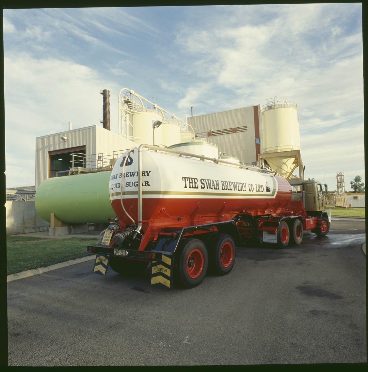 Tanker truck carrying liquid sugar outside the Swan Brewery in Canning ...