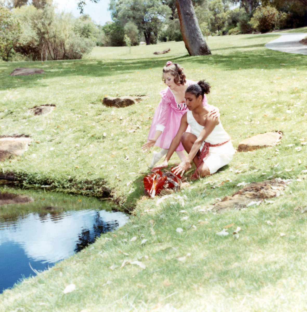 Aboriginal Dance Development Unit dancers with a dancer from the ...