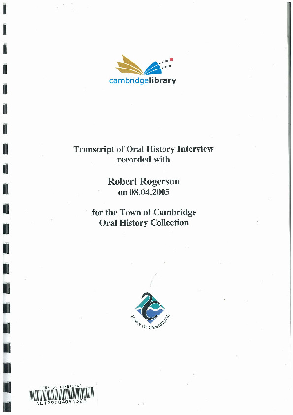 Interview with Robert Rogerson in 2005 / - State Library of Western ...