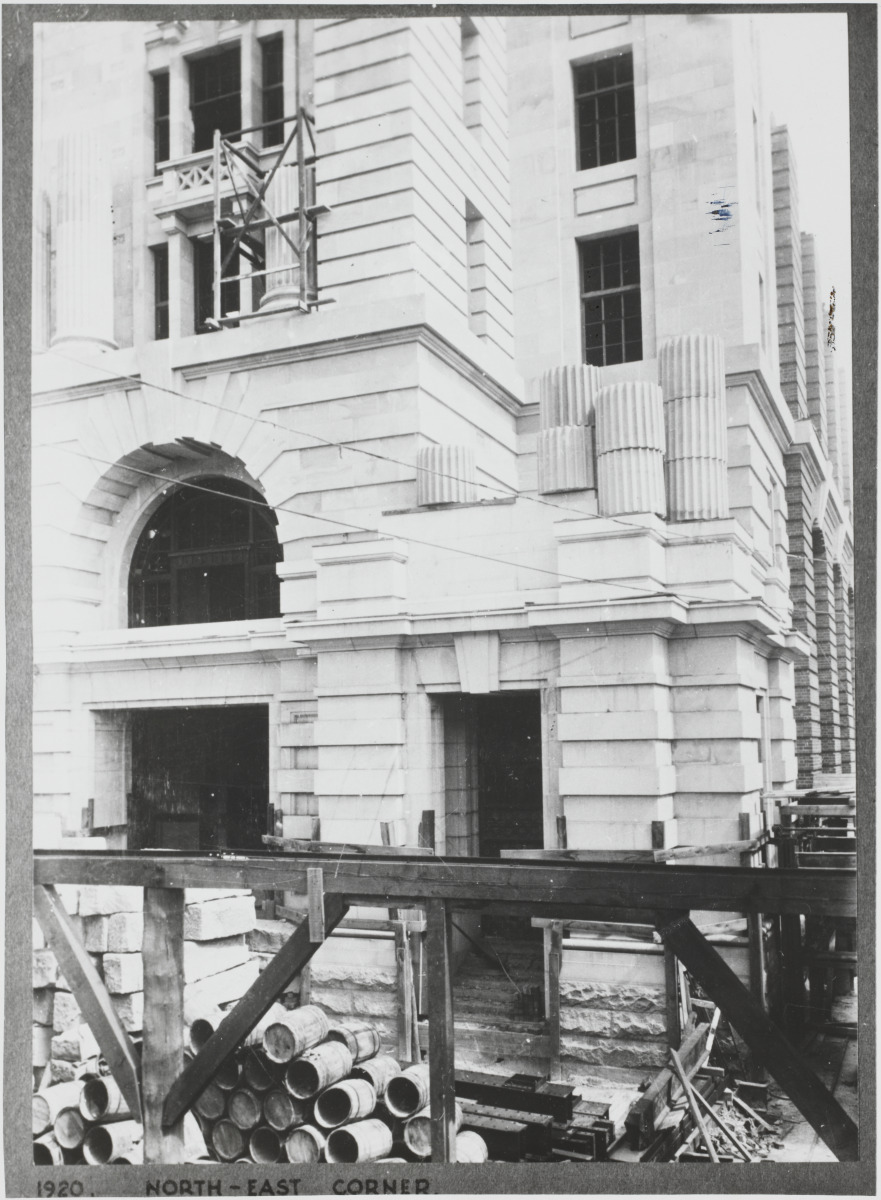 North east corner of the General Post Office, Perth under construction ...