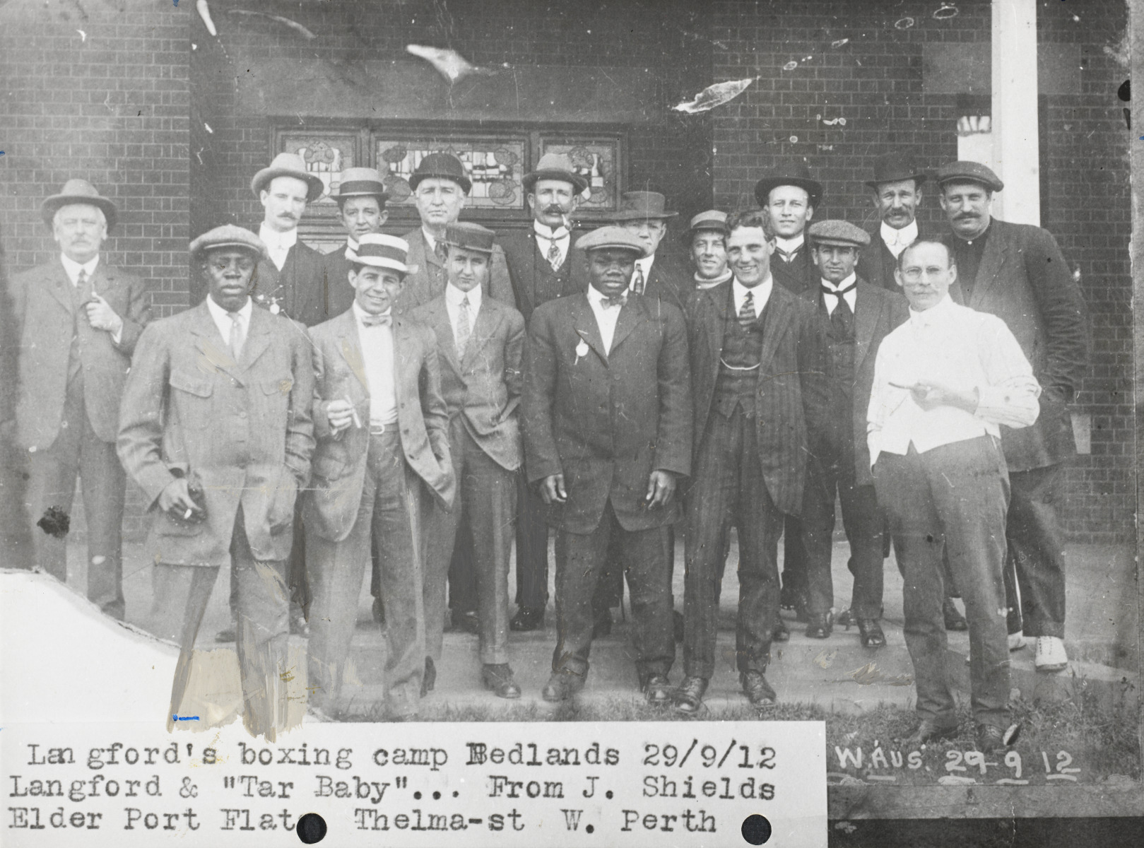 African American boxer Sam Langford and friends at the Nedlands Park ...