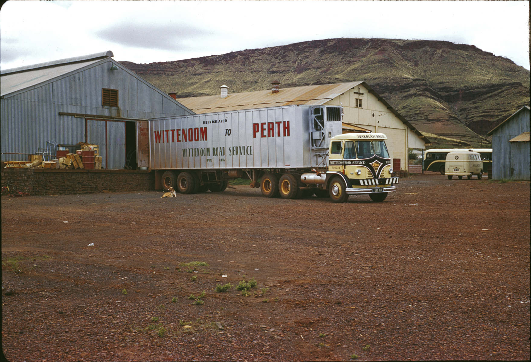 A Wittenoom Road Service refrigerated truck delivering to the store at ...