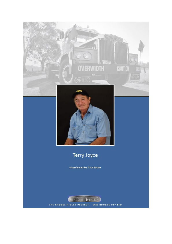 Interview with Terry Joyce in 2018 (Interview 1) / - PDF 182.1 KB