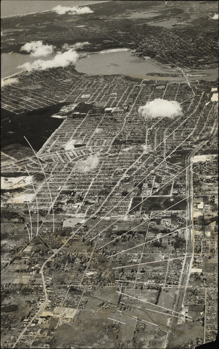 Aerial photograph of Albany Highway from Cannington north west towards ...