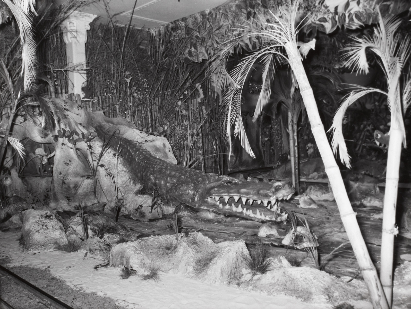 A toy train ride decorated as a tropical island in Boans Department ...