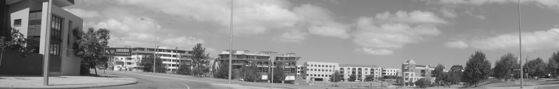 Panoramic view south from the Impossible Triange roundabout (East ...