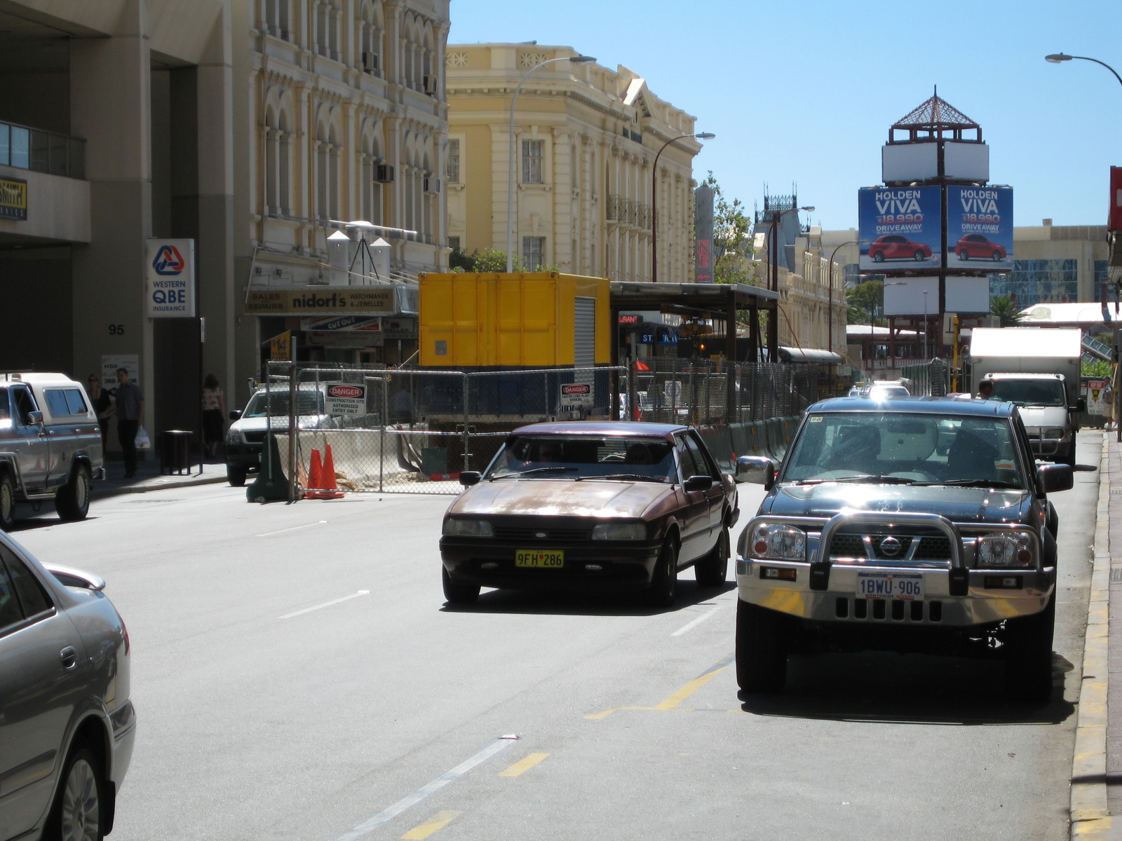 Construction work for the Perth Underground Station in William Street ...