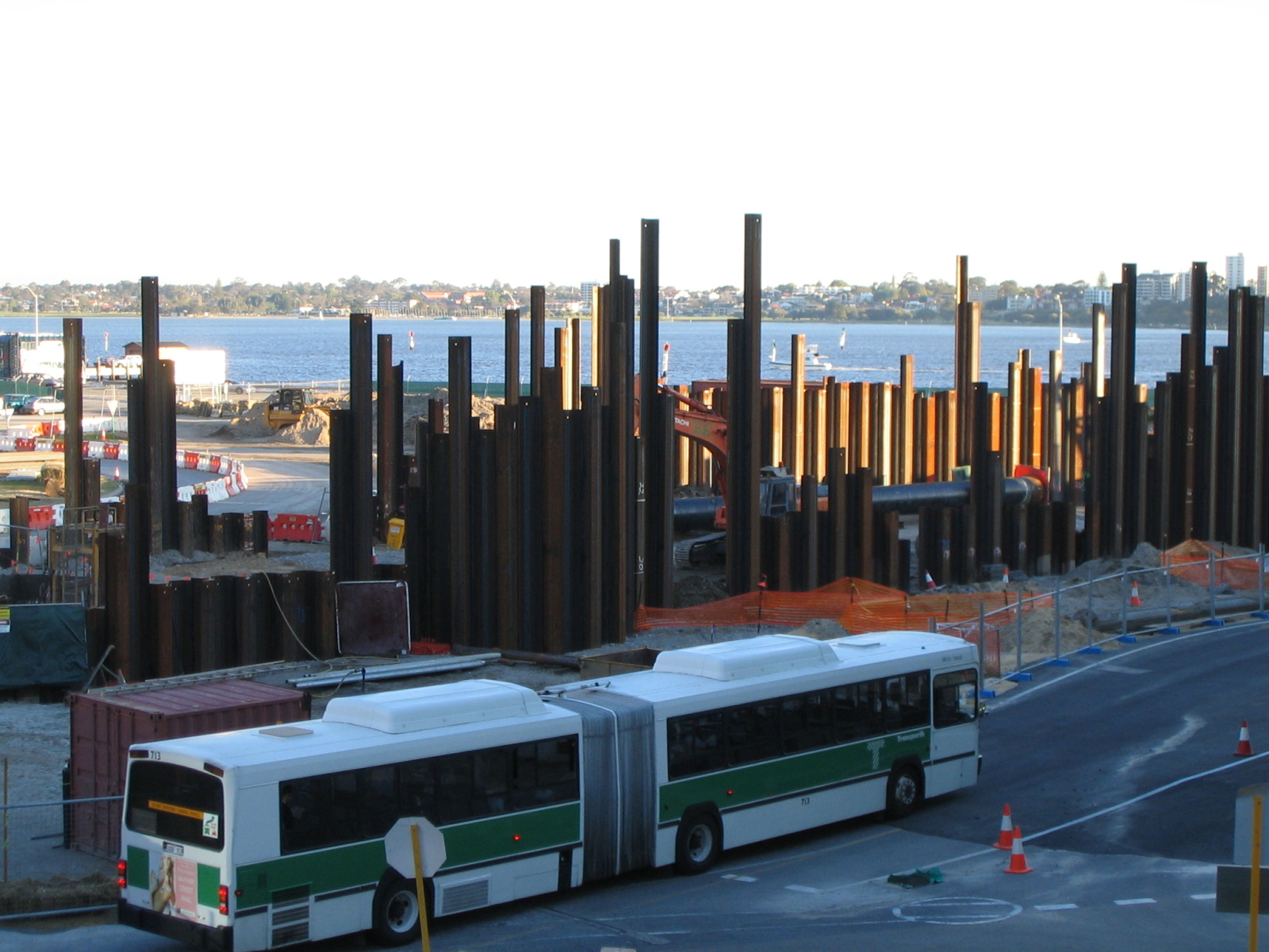 Building site of the Esplanade Train Station viewed from the Esplanade ...
