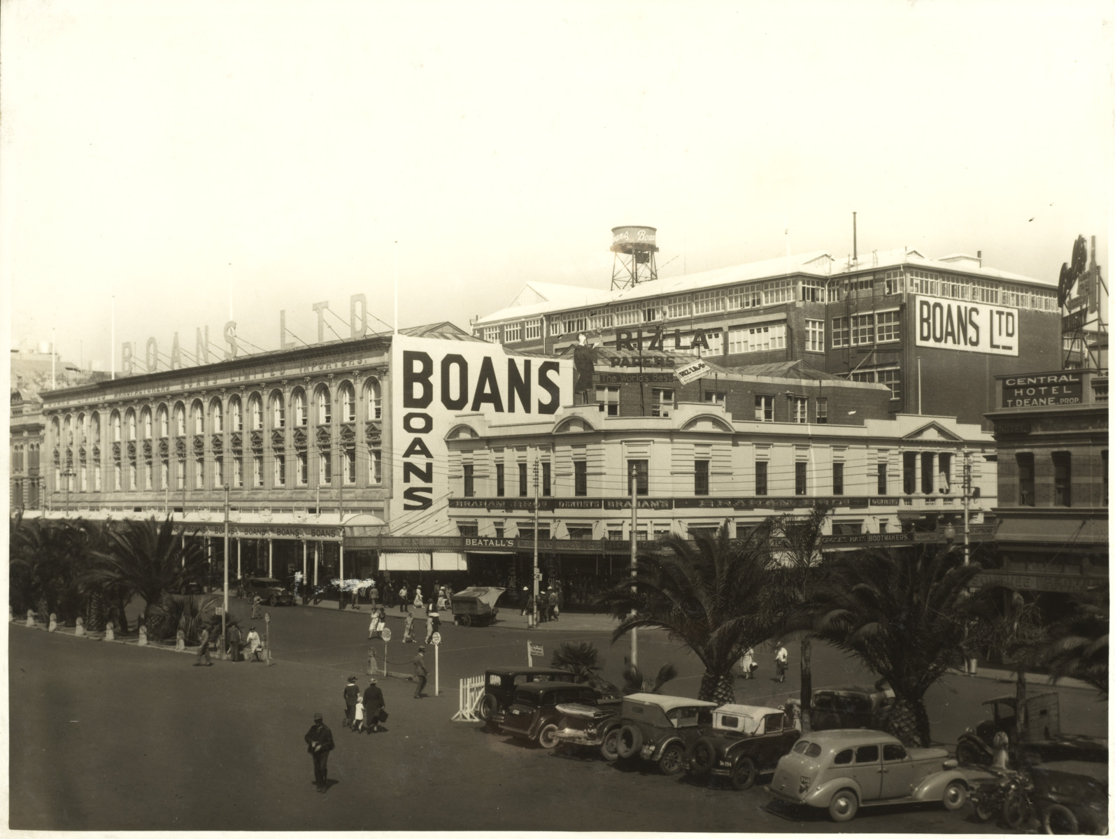 Boans department store and the Padbury Buildings seen across the Perth ...