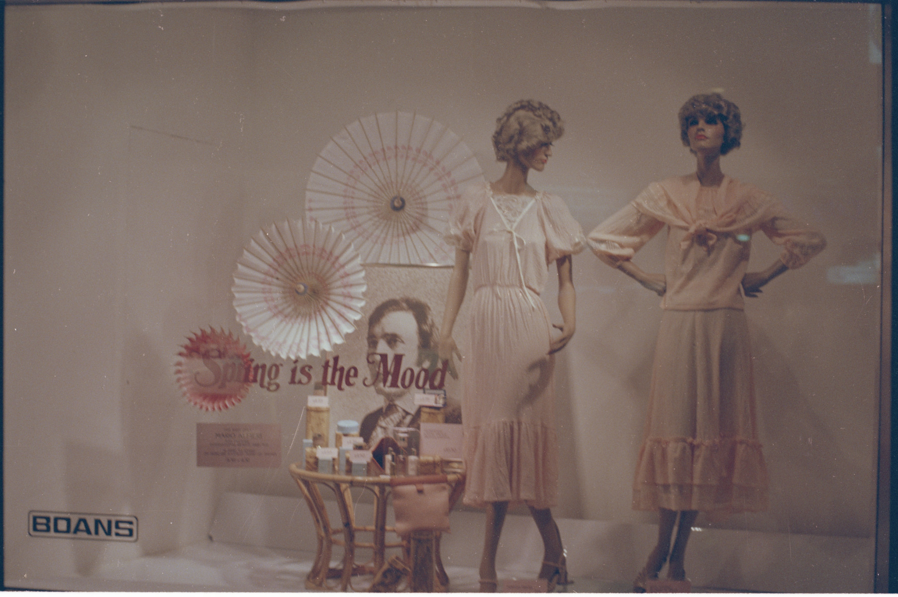 Product displays in store and window at Boans department store, Perth ...