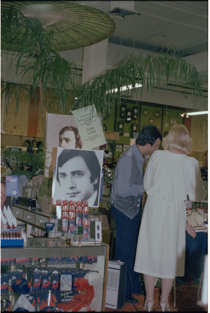Product displays in store and window at Boans department store, Perth ...