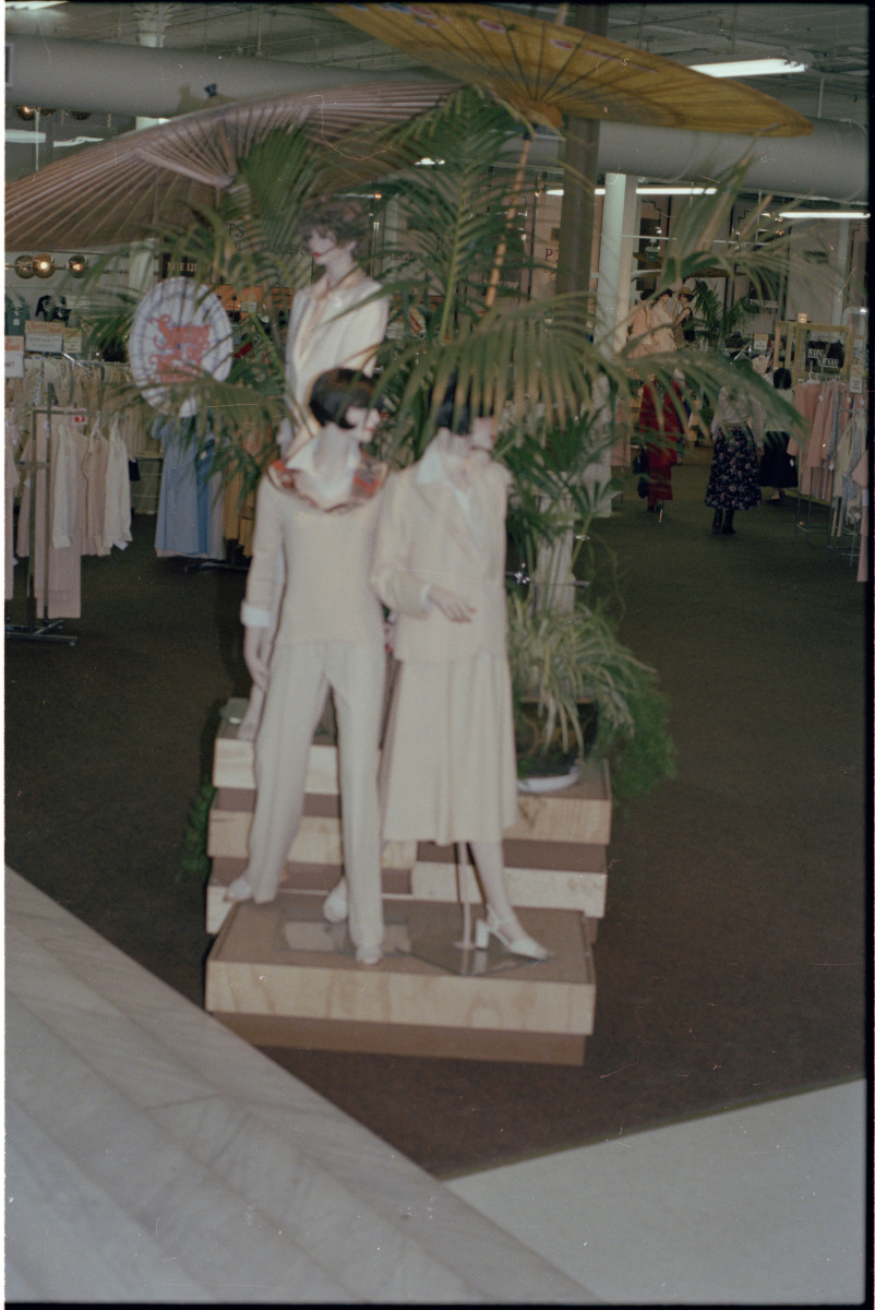 Product displays in store and window at Boans department store, Perth ...