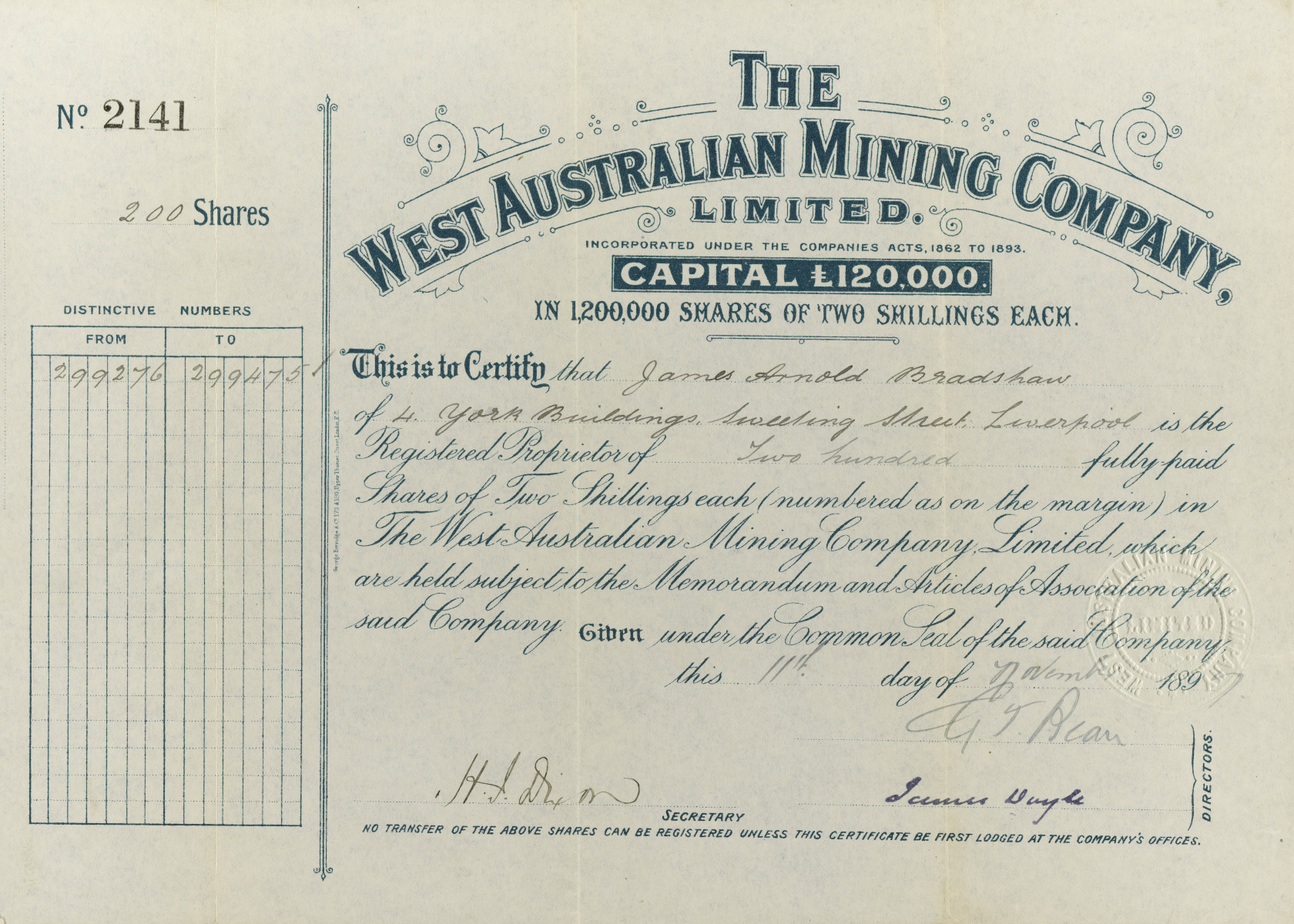 Collection of mining share certificates. - JPG 687.1 KB