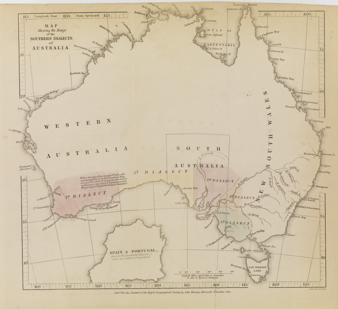 Map shewing the range of the southern dialects of Australia / - JPG 345 ...